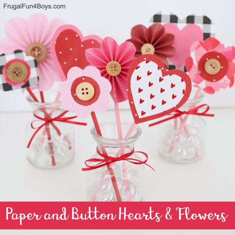 Valentine's Day Paper Flowers Craft - Frugal Fun For Boys and Girls