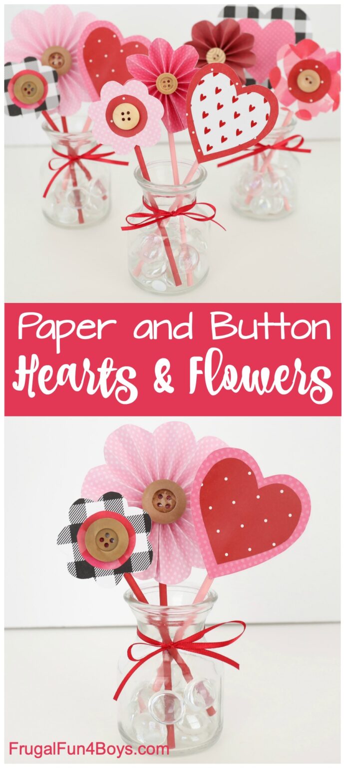 Valentine's Day Paper Flowers Craft - Frugal Fun For Boys and Girls