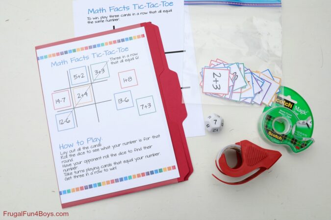 Addition and Subtraction Tic-Tac-Toe Math Game - Frugal Fun For Boys ...