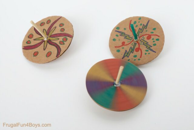 Make Spinning Tops with Cardboard and Marbles - Frugal Fun For Boys and ...