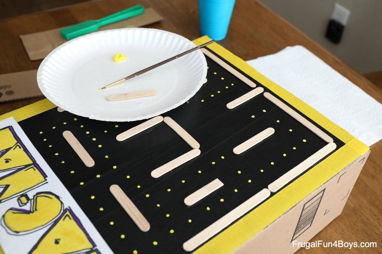 Cardboard Box Magnetic Pac-Man Game - Frugal Fun For Boys and Girls