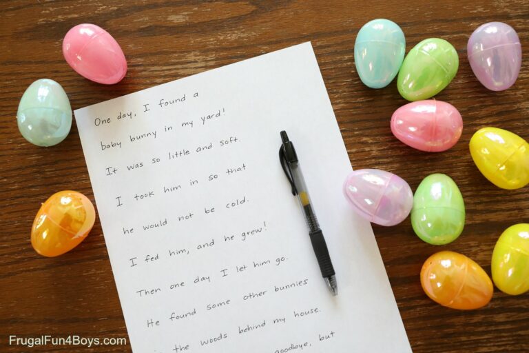 Easter Egg Story Hunt Literacy Activity - Frugal Fun For Boys and Girls