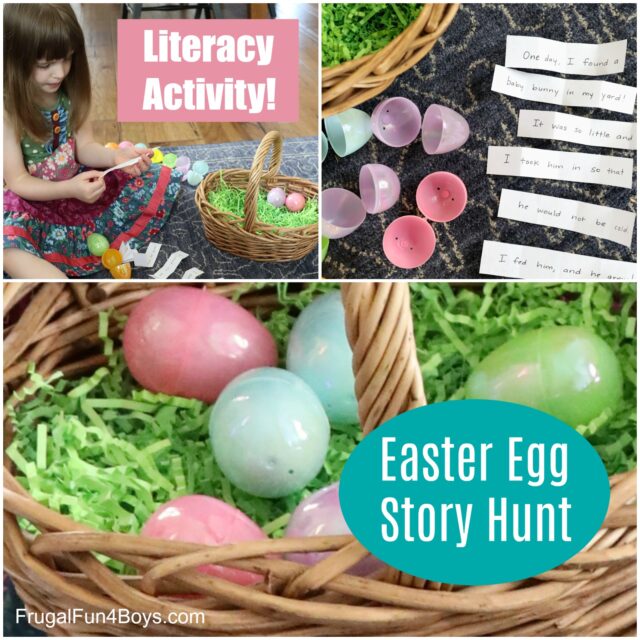 Easter Egg Story Hunt Literacy Activity - Frugal Fun For Boys and Girls