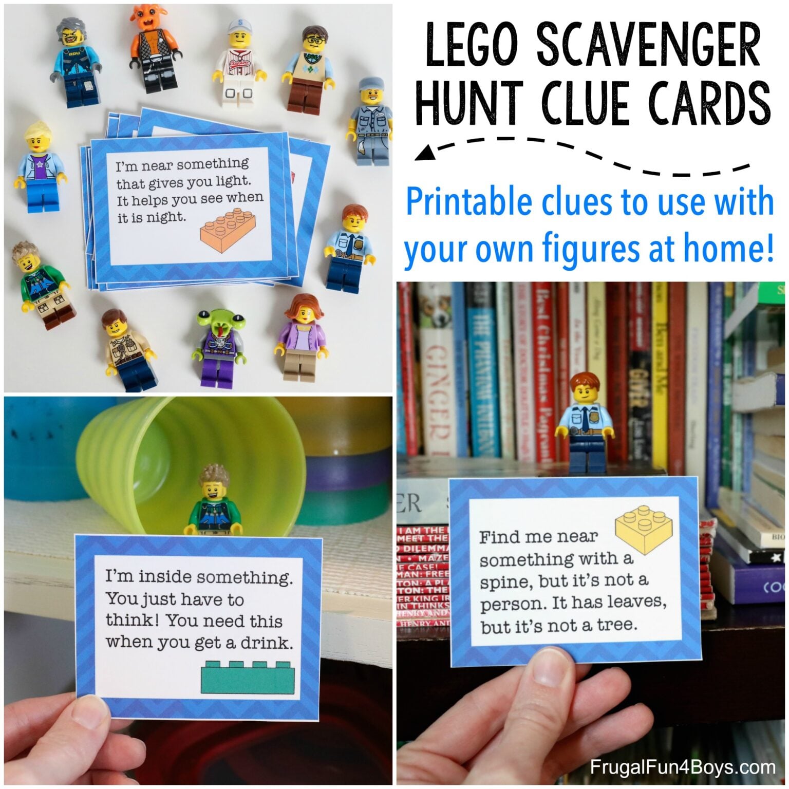 LEGO Scavenger Hunt with Printable Clue Cards - Frugal Fun For Boys and ...