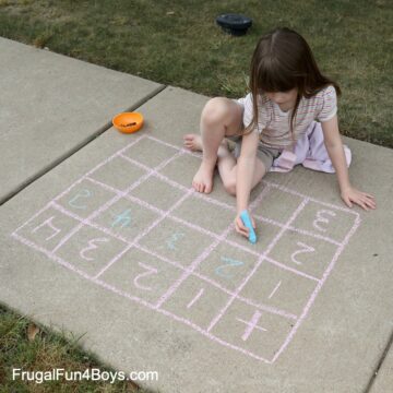 Sidewalk Chalk Math Games - Frugal Fun For Boys and Girls