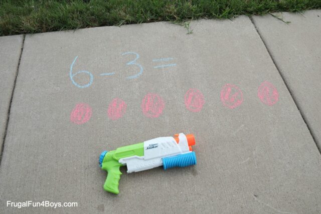 Sidewalk Chalk Math Games - Frugal Fun For Boys and Girls