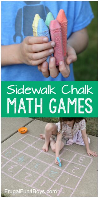 Sidewalk Chalk Math Games - Frugal Fun For Boys and Girls
