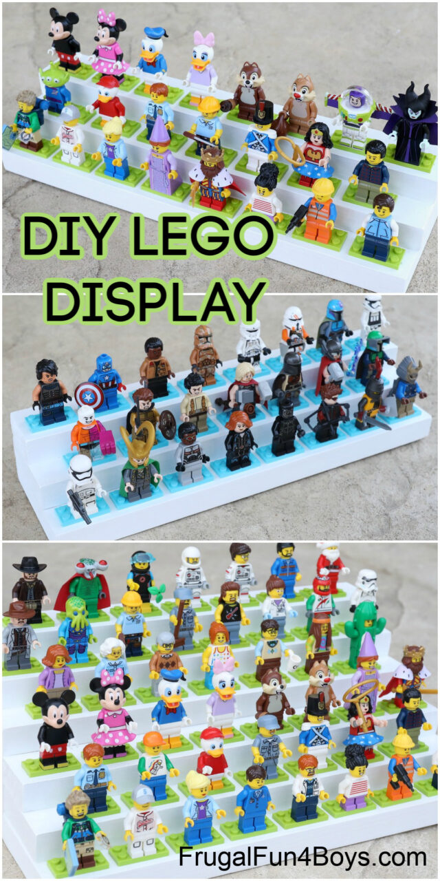 DIY Wood LEGO Minifigure Display Stand - Frugal Fun For Boys and Girls