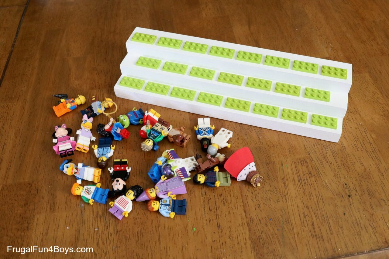 DIY Wood LEGO Minifigure Display Stand - Frugal Fun For Boys and Girls