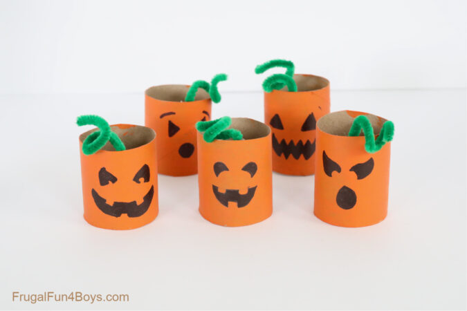 Paper Roll Pumpkin Craft - Frugal Fun For Boys and Girls