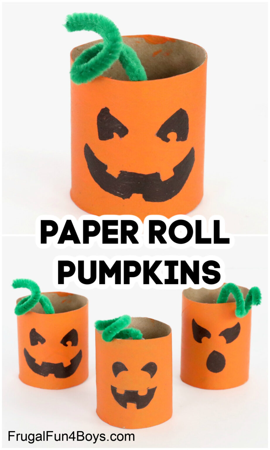 Paper Roll Pumpkin Craft - Frugal Fun For Boys and Girls