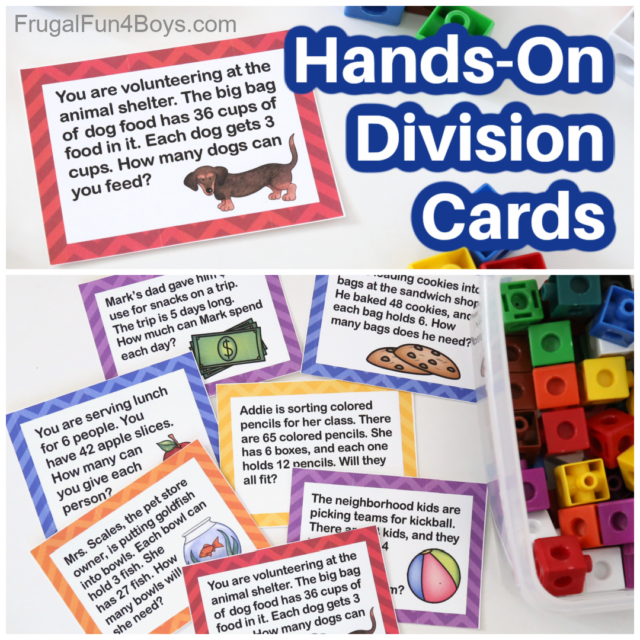 Printable Division Task Cards - Frugal Fun For Boys and Girls