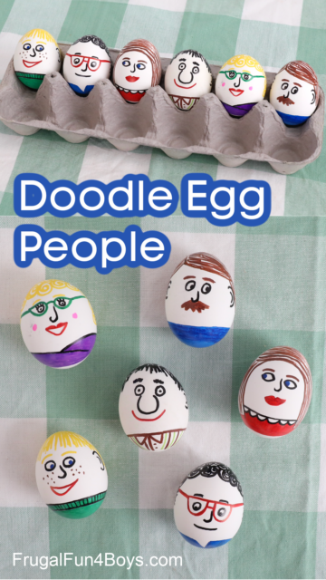 Doodle Egg People {Egg Decorating Ideas} - Frugal Fun For Boys and Girls