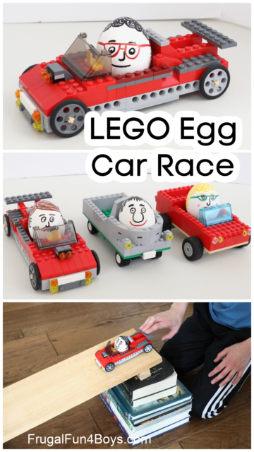 LEGO Egg Car Race - Frugal Fun For Boys and Girls