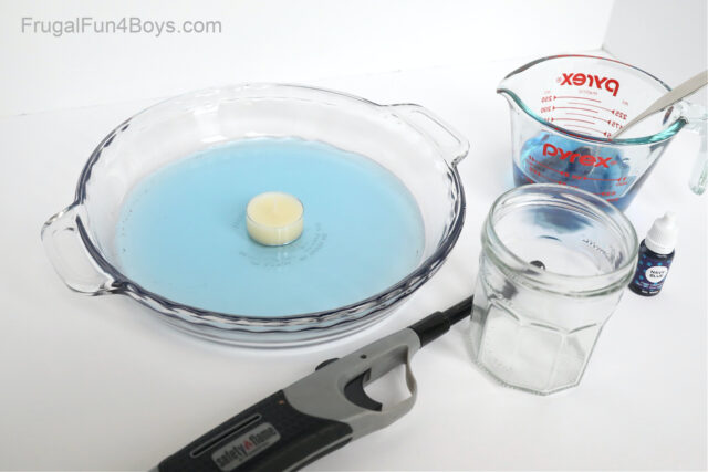 Candle and Rising Water Science Experiment - Frugal Fun For Boys and Girls