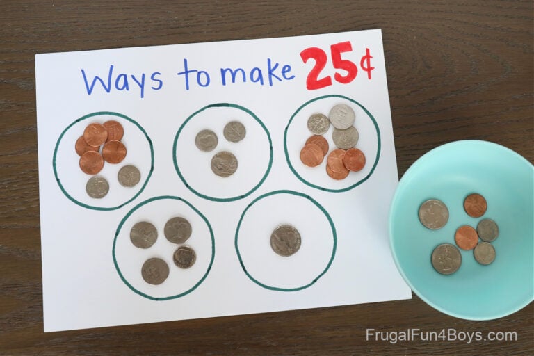 Four Activities for Coin Counting Practice - Frugal Fun For Boys and Girls