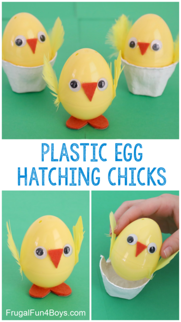 Plastic Egg Hatching Chick Craft - Frugal Fun For Boys and Girls