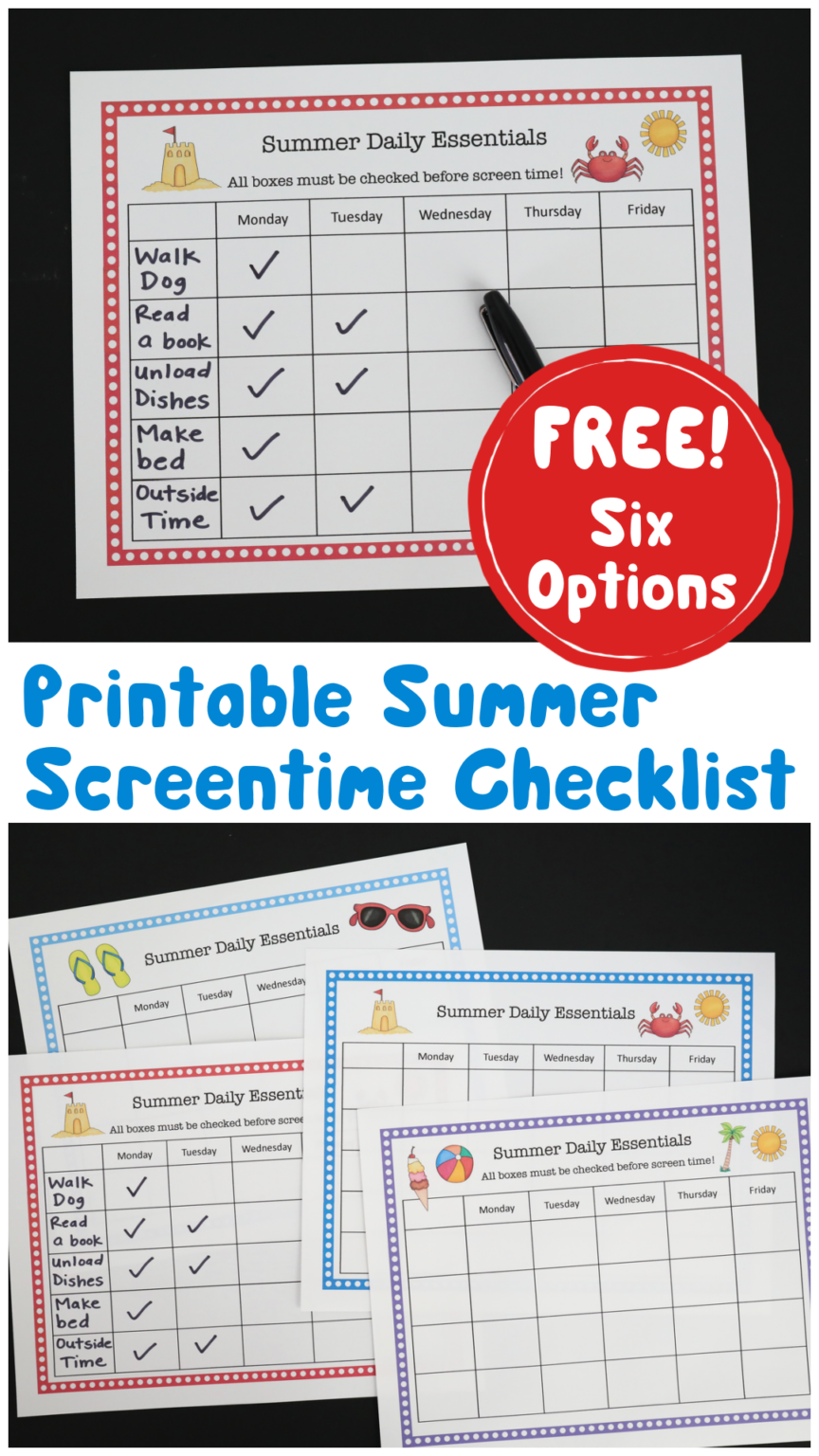 Printable Summer Checklist for Kids - Frugal Fun For Boys and Girls