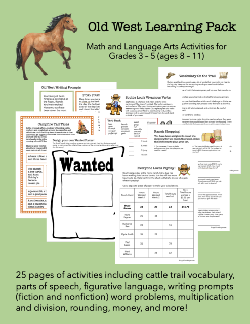 Cowboy and Old West Learning Pack - Frugal Fun For Boys and Girls