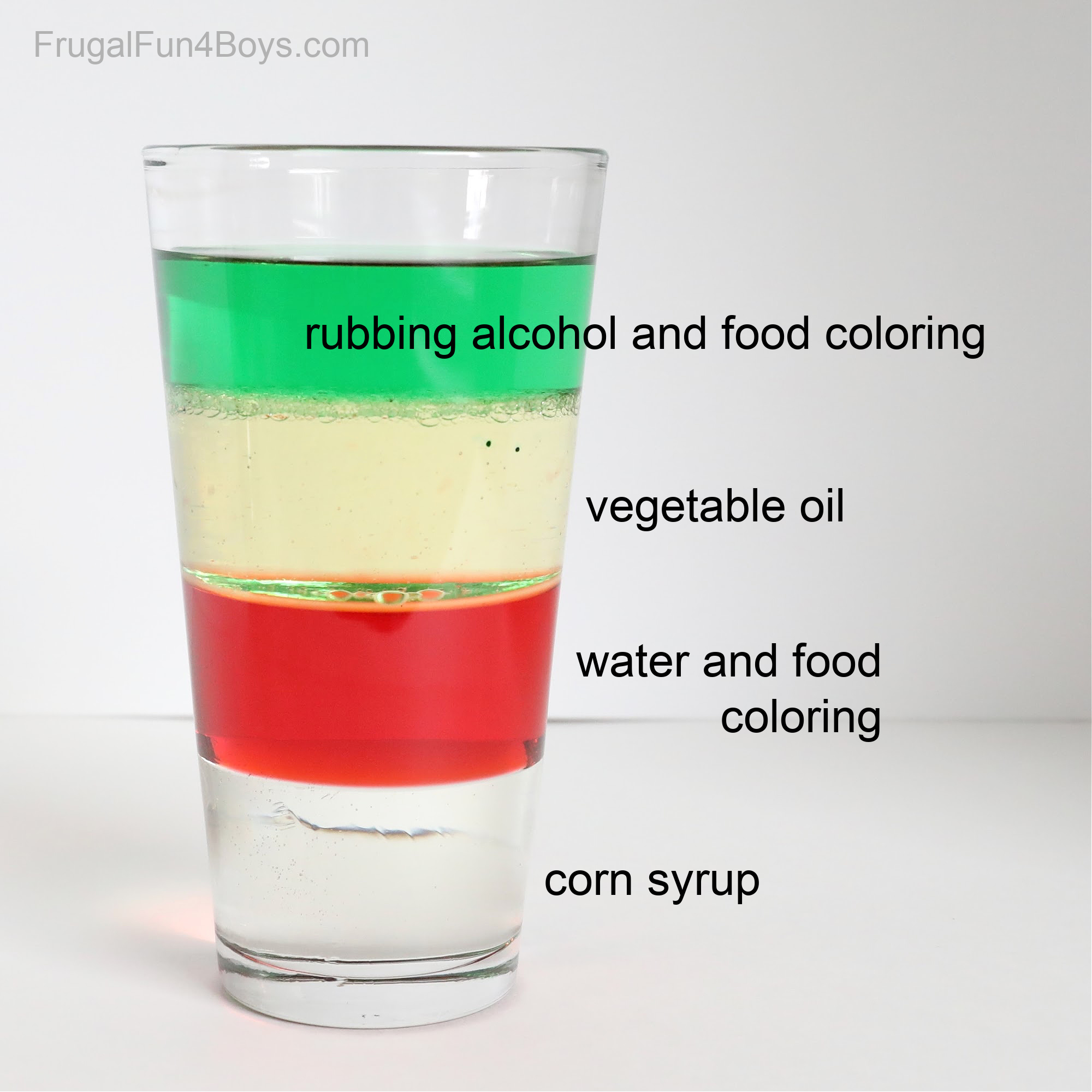 Christmas Density Tower Science Experiment Frugal Fun For Boys And Girls
