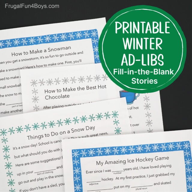 Winter Fill-in-the-Blank Stories - Frugal Fun For Boys and Girls