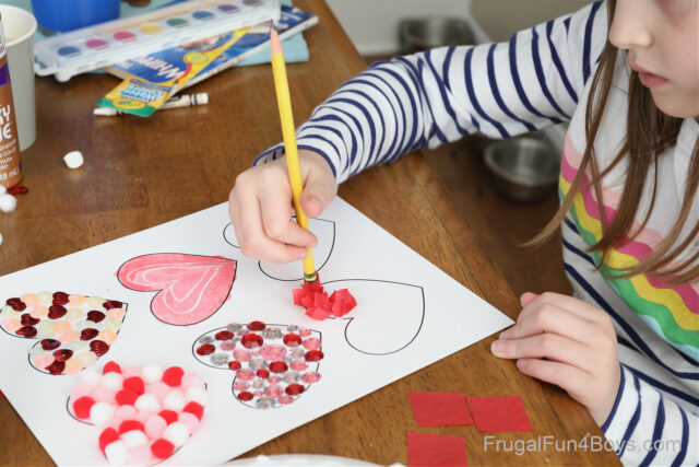 Heart Collage Art {Valentine's Day Craft} - Frugal Fun For Boys and Girls