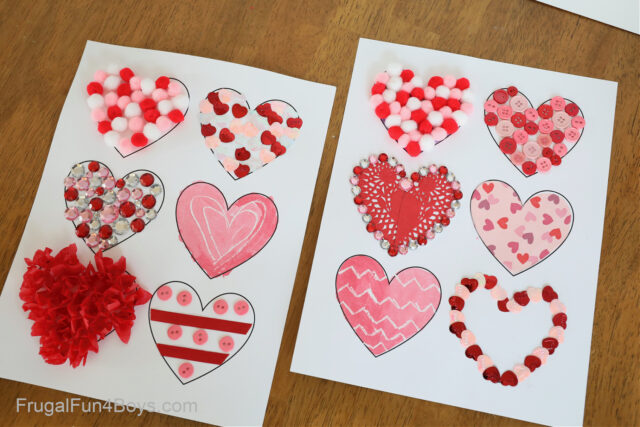 Heart Collage Art {Valentine's Day Craft} - Frugal Fun For Boys and Girls