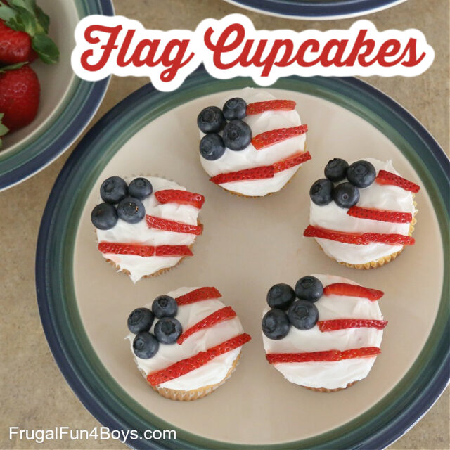 Patriotic Flag Cupcakes for the 4th of July - Frugal Fun For Boys and Girls