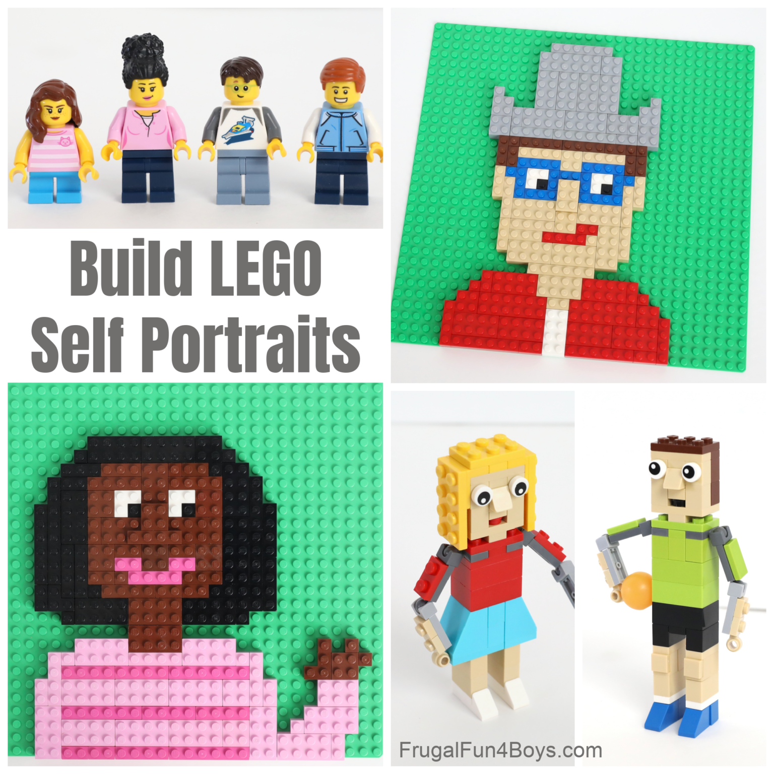 Three Ways to Build a LEGO Self Portrait - Frugal Fun For Boys and Girls