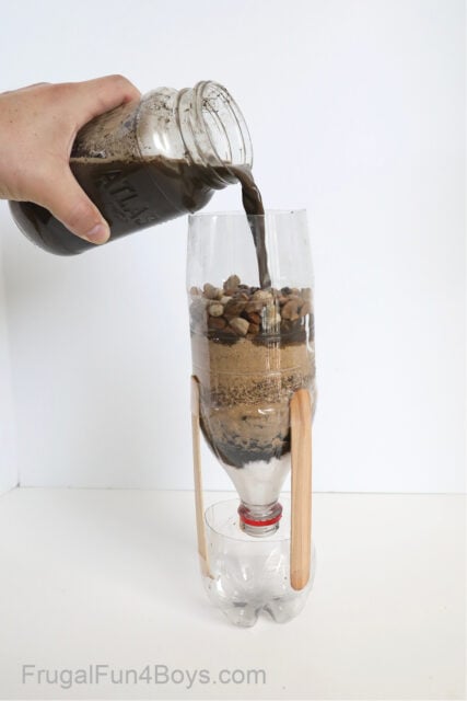 Water Filter Science Experiment - Frugal Fun For Boys and Girls