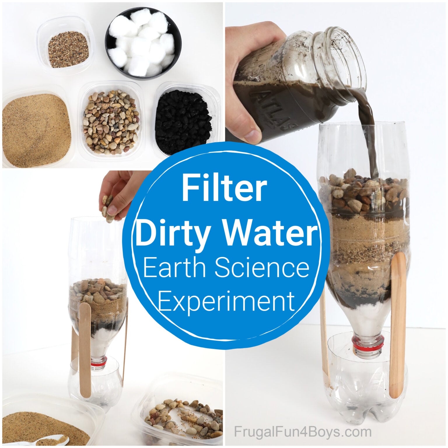 Water Filter Science Experiment - Frugal Fun For Boys and Girls
