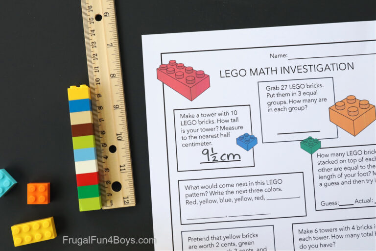 LEGO Math Investigation {Printable Page} - Frugal Fun For Boys and Girls