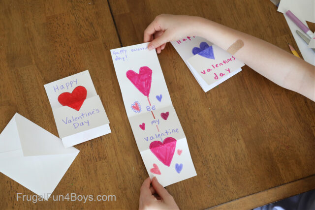 Folding Surprise Drawing Valentines - Frugal Fun For Boys and Girls
