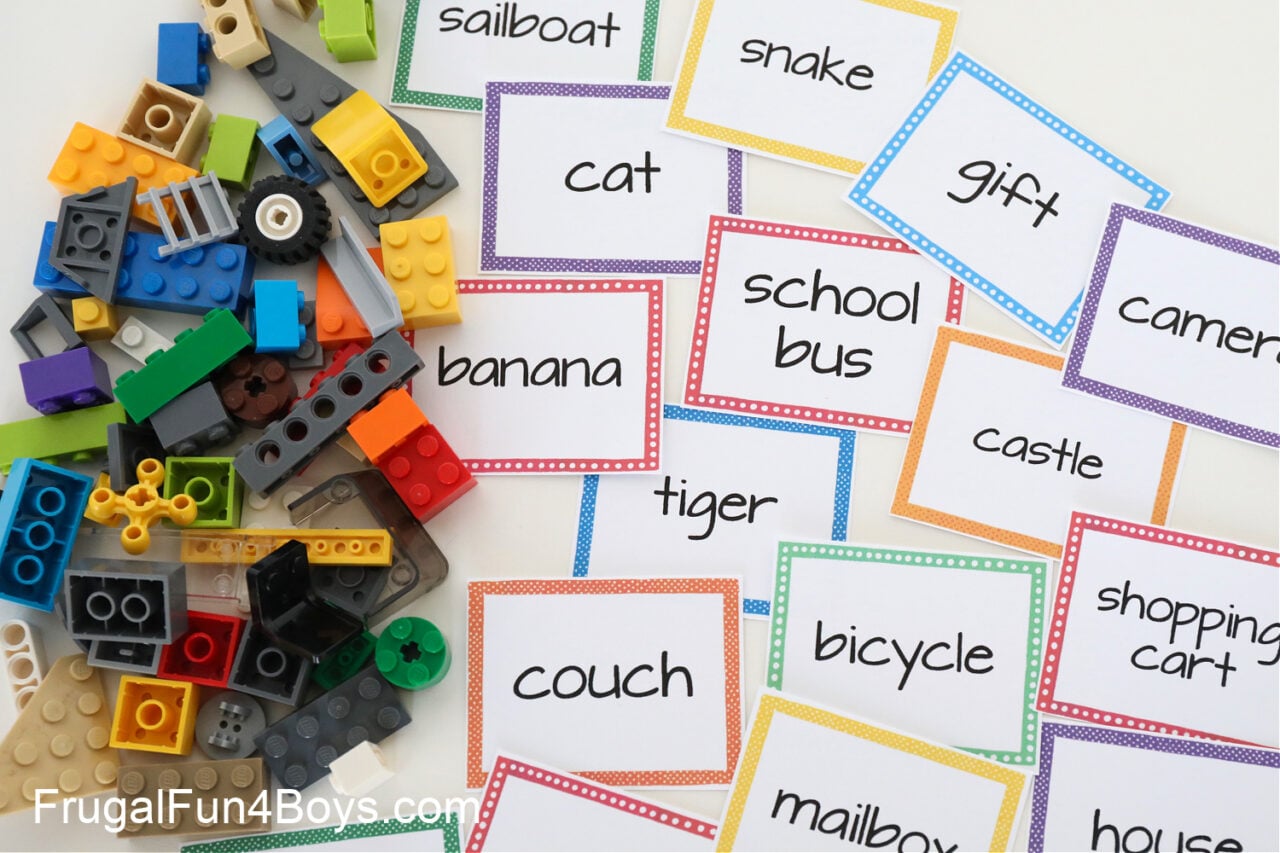 LEGO Pictionary Word Cards - Frugal Fun For Boys and Girls
