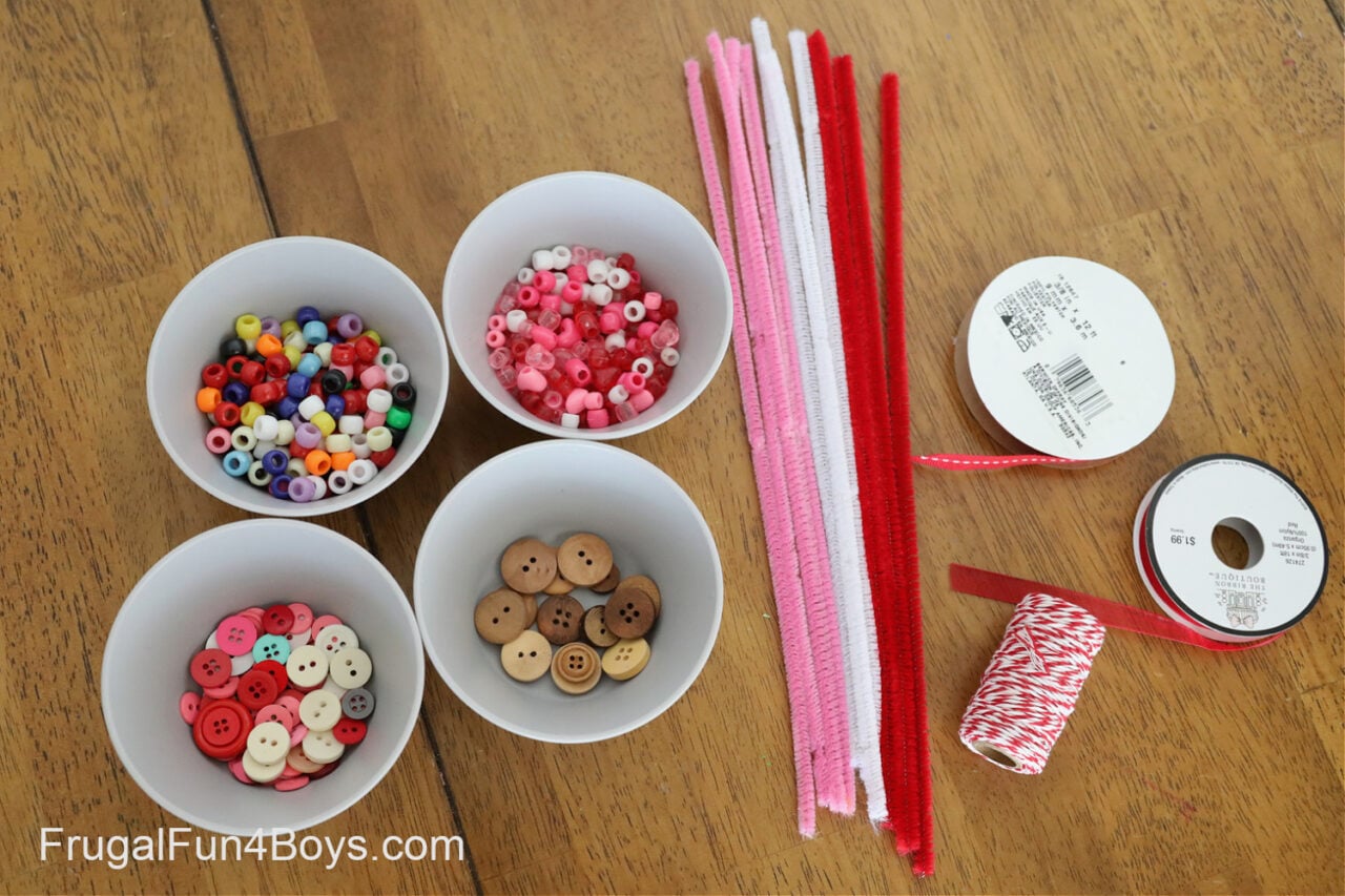 Pipe Cleaner Beaded Hearts - Frugal Fun For Boys and Girls