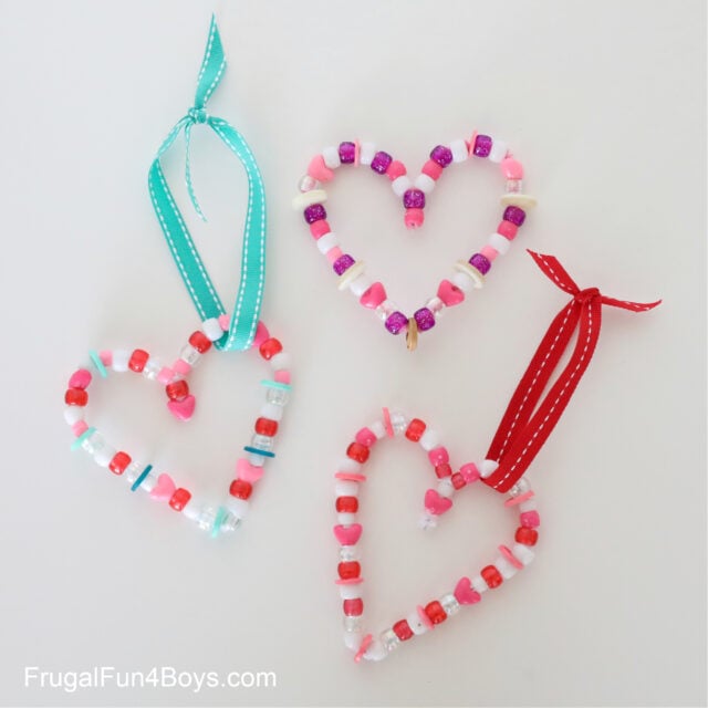Pipe Cleaner Beaded Hearts - Frugal Fun For Boys and Girls