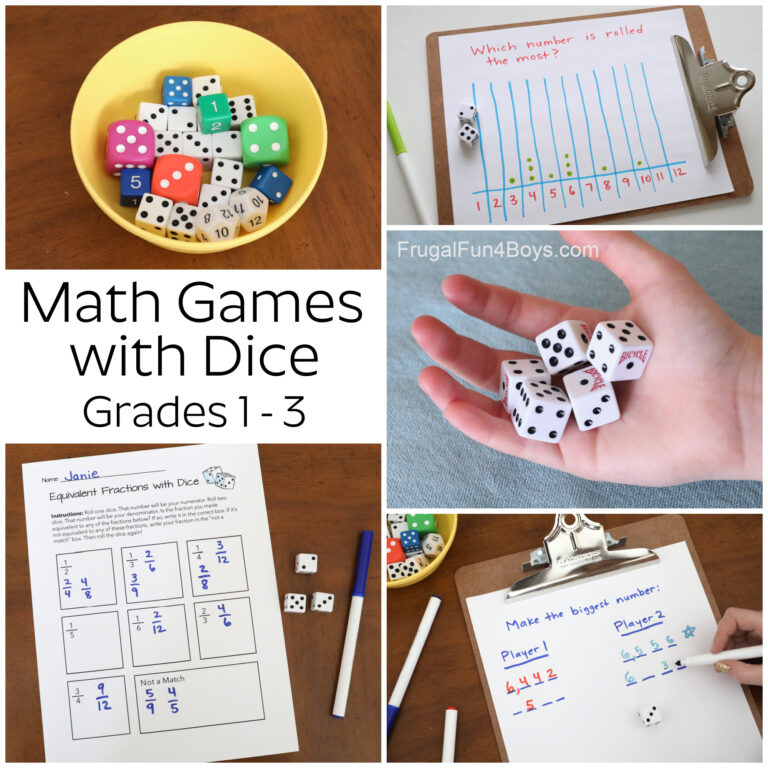 Elementary Math Games with Dice - Frugal Fun For Boys and Girls