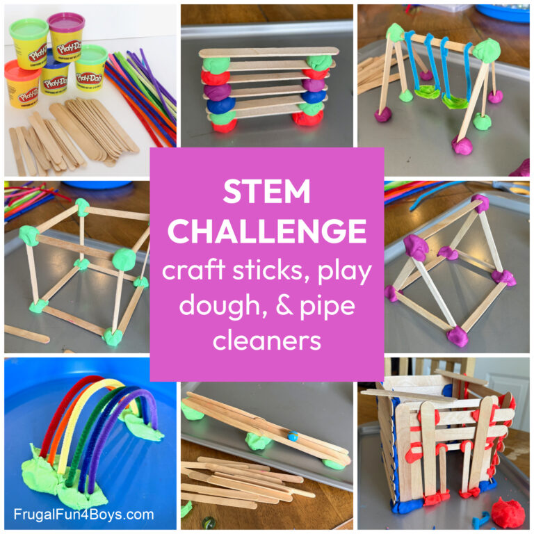 STEM Challenge with Play Dough, Popsicle Sticks, and Pipe Cleaners ...