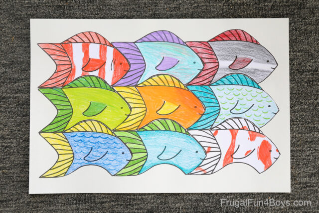 Fish Tessellation Art - Frugal Fun For Boys and Girls