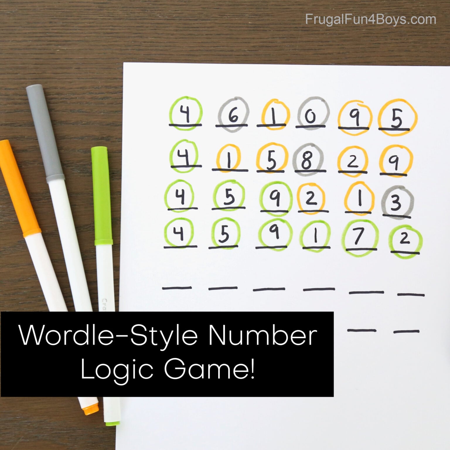 Guess the Number {Number Logic Game} - Frugal Fun For Boys and Girls