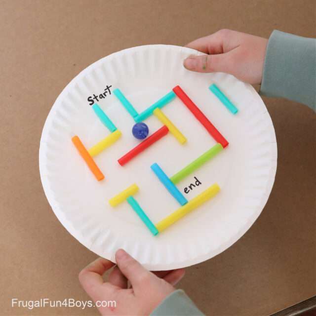 Paper Plate Marble Maze - Frugal Fun For Boys and Girls