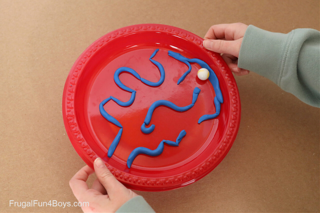 Paper Plate Marble Maze - Frugal Fun For Boys and Girls