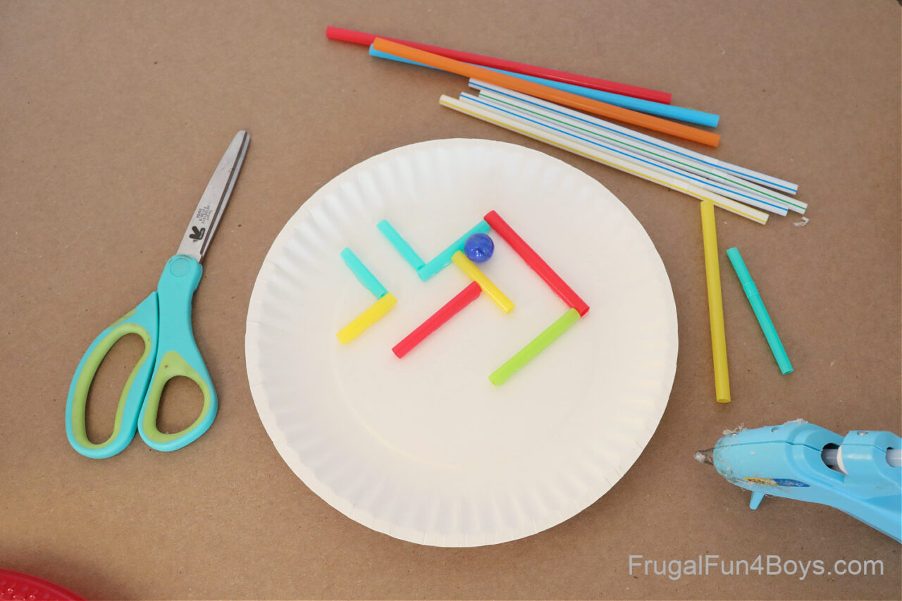 Paper Plate Marble Maze - Frugal Fun For Boys and Girls