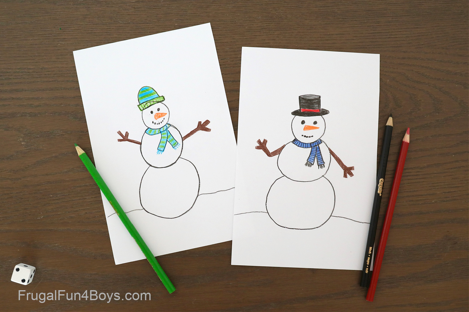 Snowman Drawing Game - Frugal Fun For Boys and Girls
