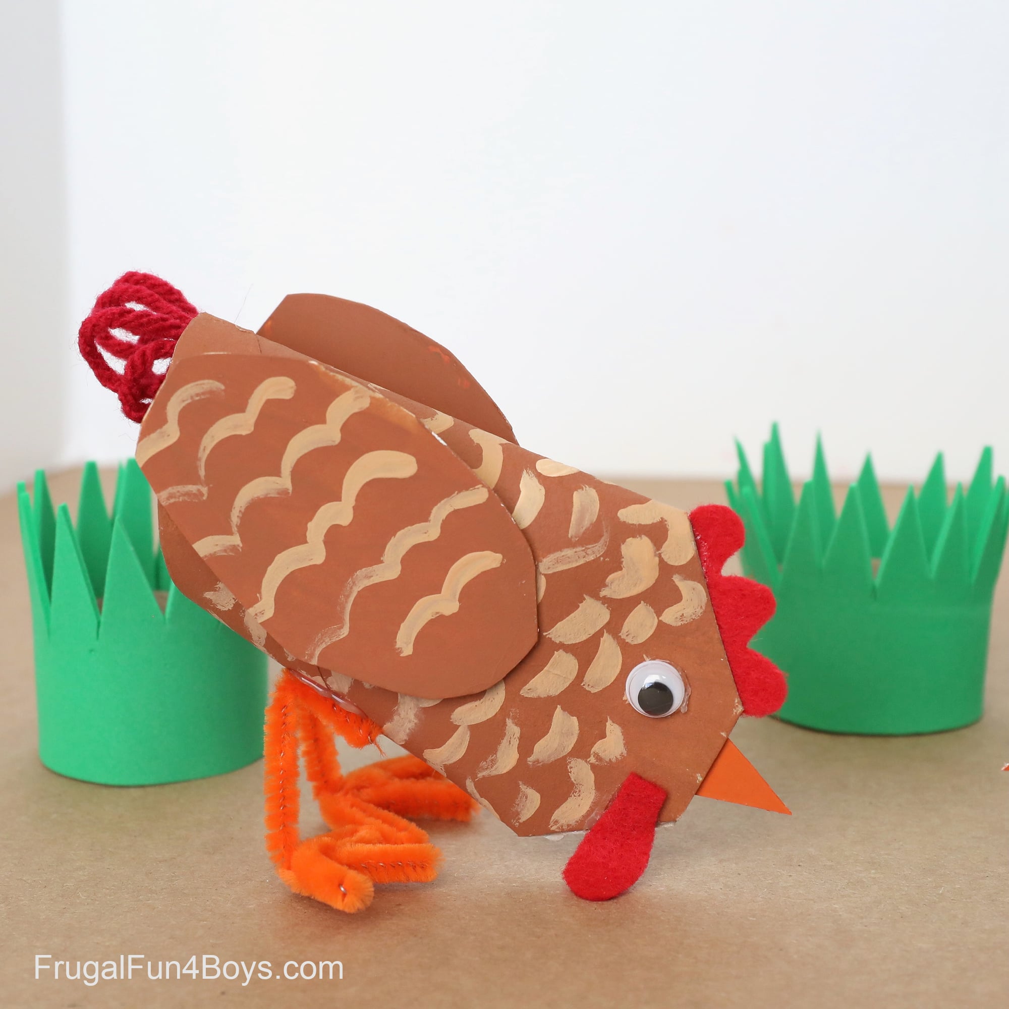 Toilet Paper Roll Chicken Craft - Frugal Fun For Boys and Girls