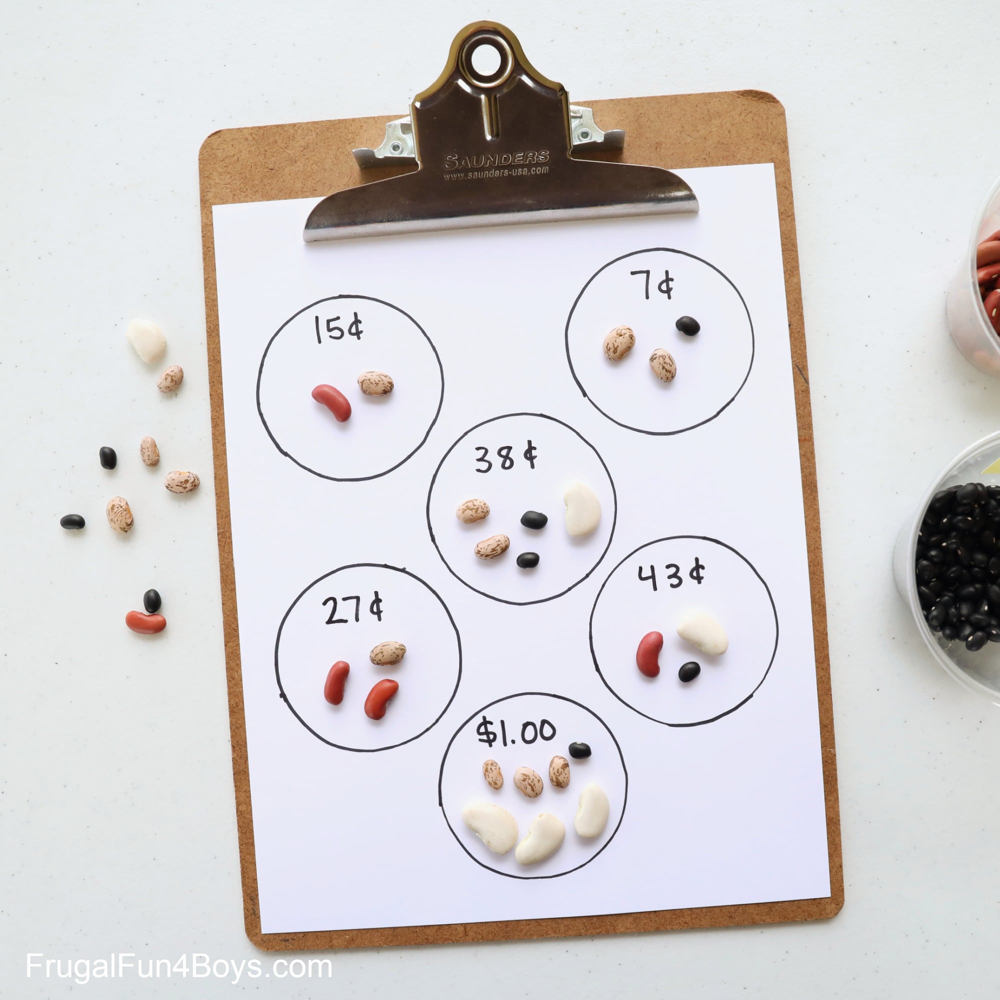 Bean Money! First and Second Grade Math Activity - Frugal Fun For Boys ...