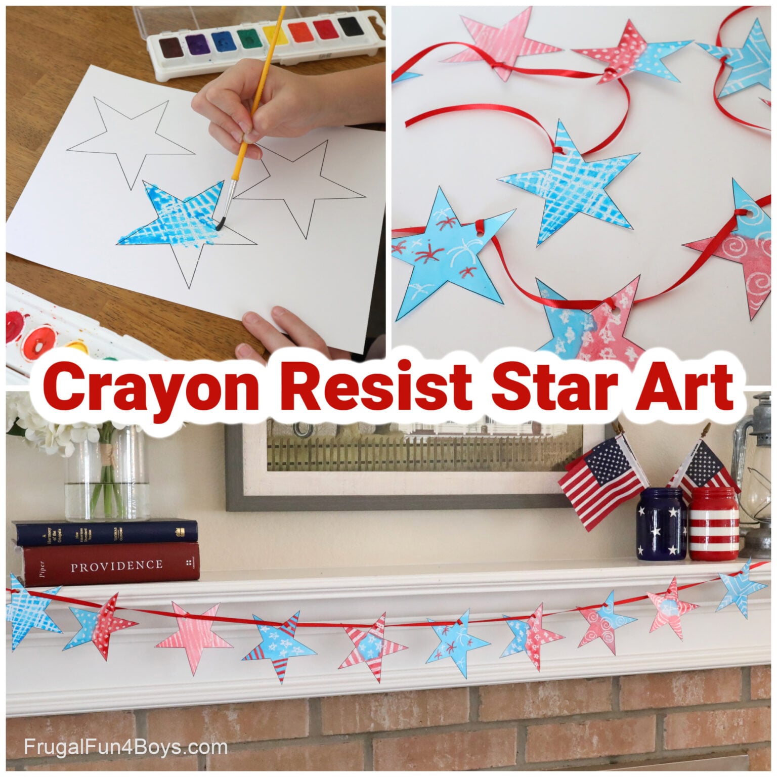 Crayon Resist Star Art - Frugal Fun For Boys and Girls