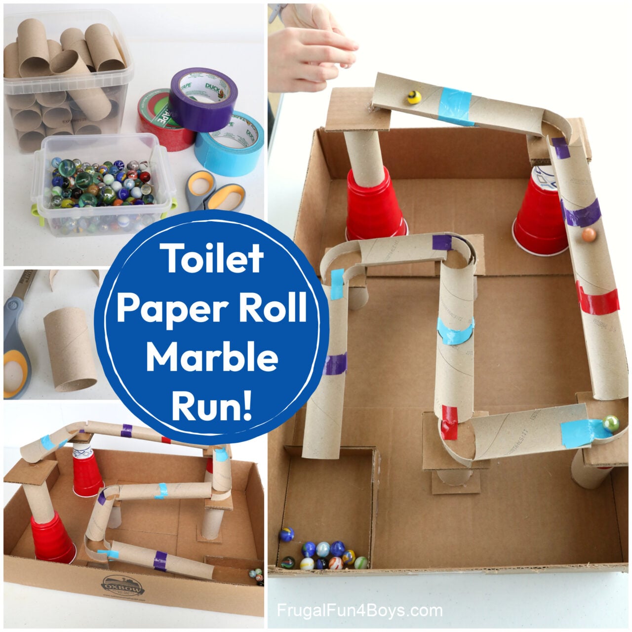 Toilet Paper Roll Marble Run - Frugal Fun For Boys and Girls