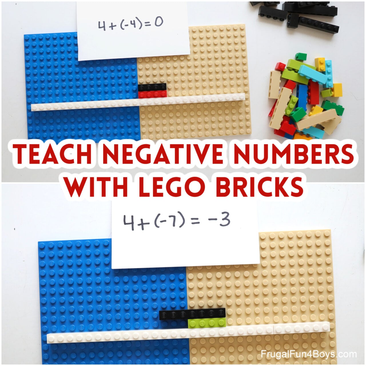 Teach Negative Numbers with LEGO Bricks - Frugal Fun For Boys and Girls